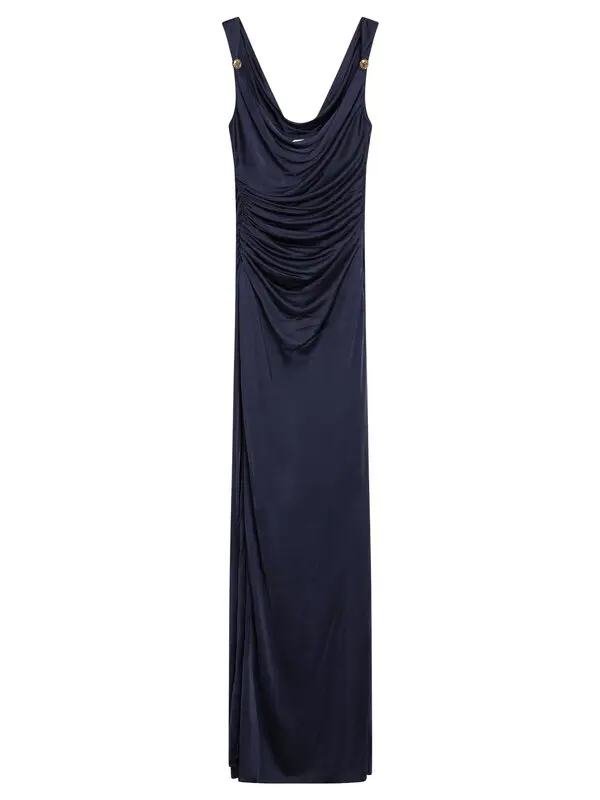 Versace Navy Viscose Jersey Evening Dress - Blue