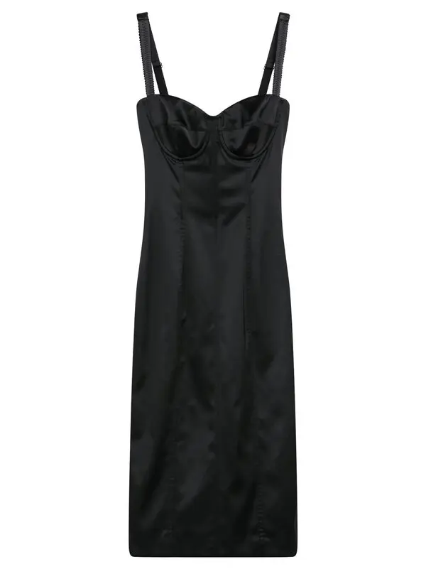 Dolce & Gabbana Satin Bustier Dress - Black