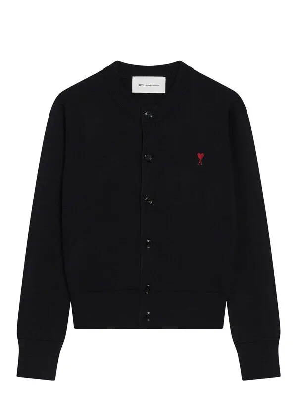 AMI Paris Merino Wool Cardigan - Blue