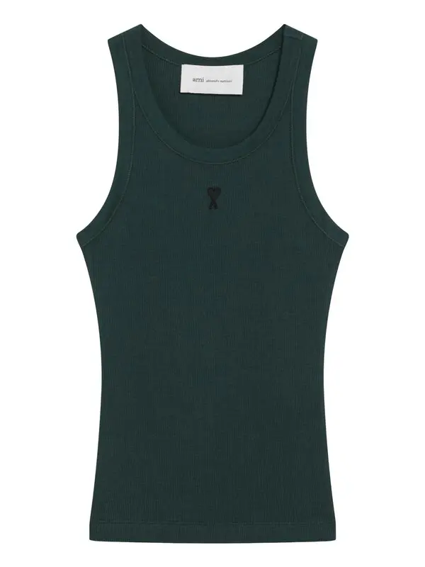 AMI Paris De Coeur Tank Top - Green