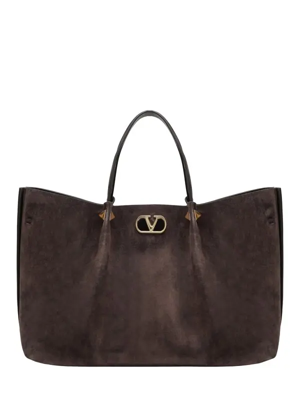 Valentino Garavani Large Rockstud Shopping Bag - Brown