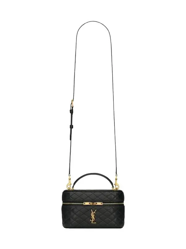 Saint Laurent Gaby Vanity Bag In Lambskin - Black