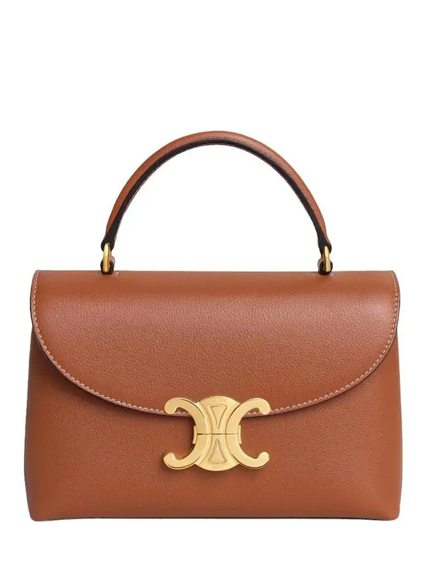 Celine Nino Teen Soft Bag In Grained Calfskin - Tan