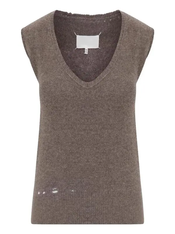 MAISON MARGIELA Distressed Knit Vest - Multicolor