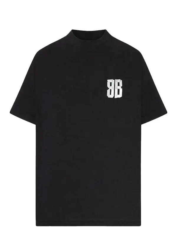 Balenciaga Loose Fit Glitter Tape T-shirt - Black