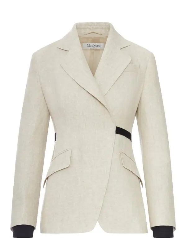 Max Mara Double-breasted Linen Blazer - Cream