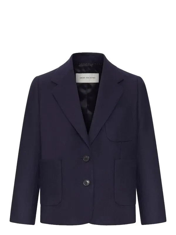 Dries Van Noten Navy Wool Single-breasted Blazer - Blue