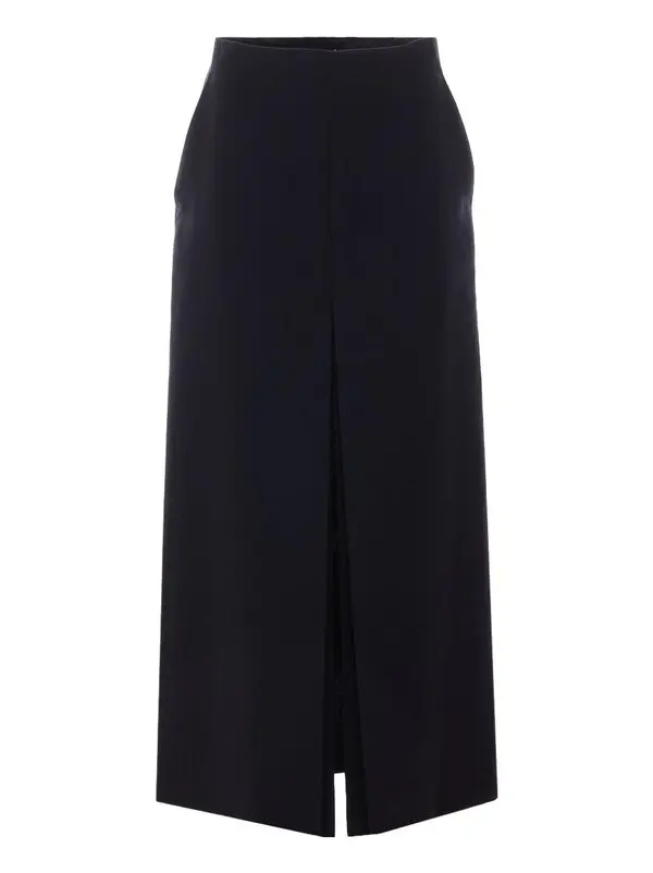 Auralee Pencil Skirt With Front Slit - Black