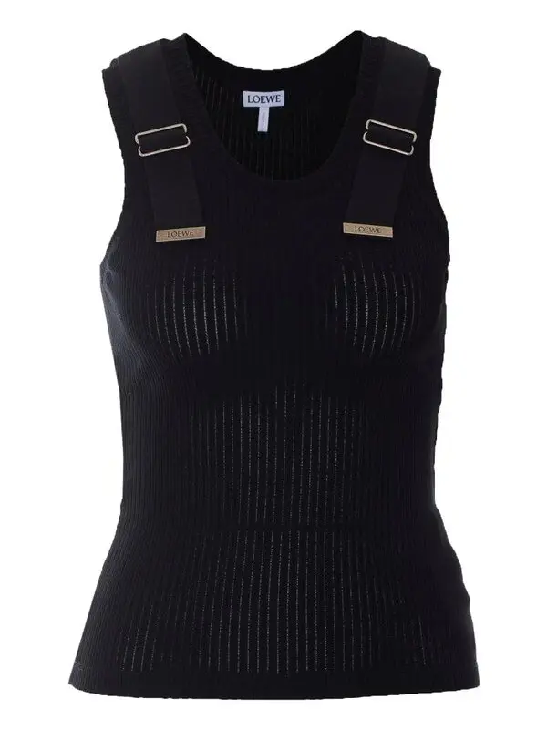 Loewe Stretch Cotton Tank Top - Black