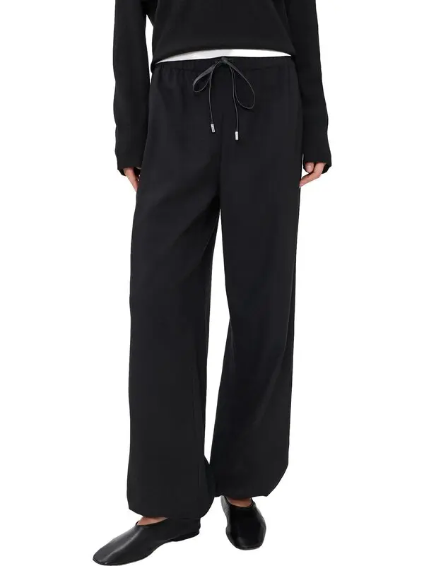 Vince Soft Flannel Drawstring Pants - Black
