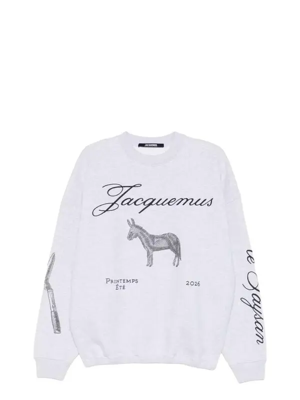 Jacquemus Jacquard Sweatshirt With Graphic Print - Gray