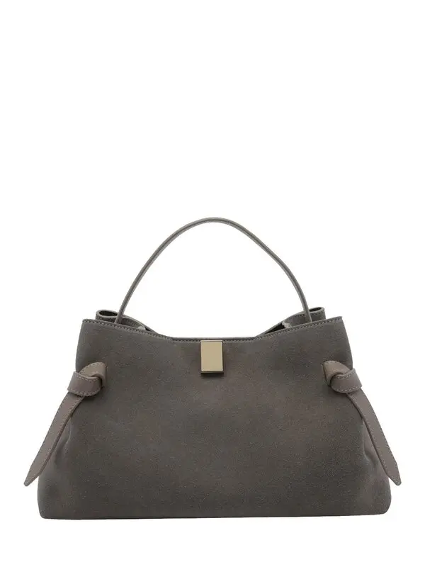Yuzefi Suede Gyoza Handbag - Gray