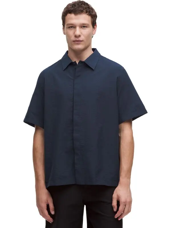 Lululemon Ultralight Wovenair Short-sleeve Collared Shirt - True Navy