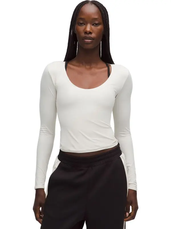 Lululemon Wundermost Ultra-soft Nulu Scoopneck Long-sleeve Shirt - Light Ivory