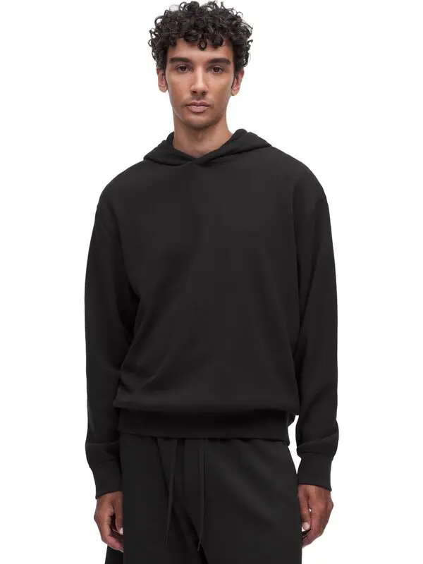 Lululemon Cotton-blend Relaxed-fit Waffle Knit Hoodie - Black