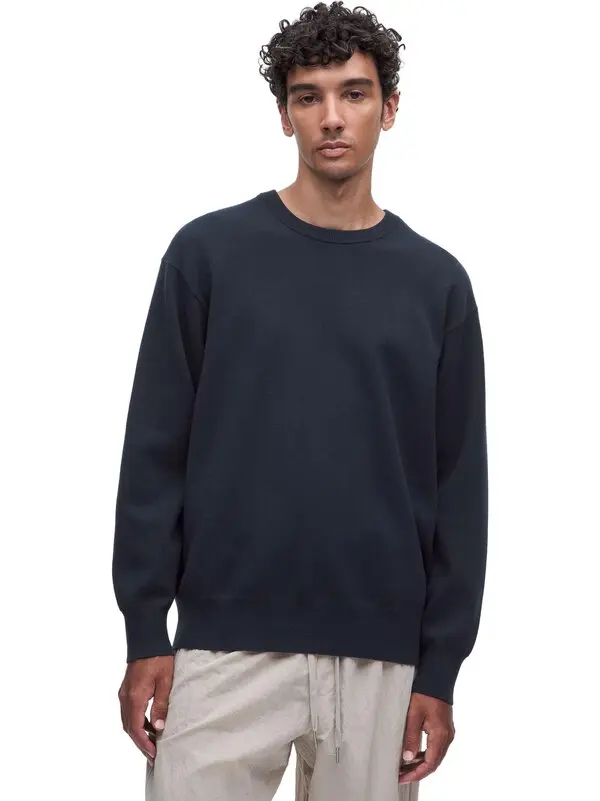 Lululemon Cotton-blend Knit Long-sleeve Crewneck Sweater - True Navy