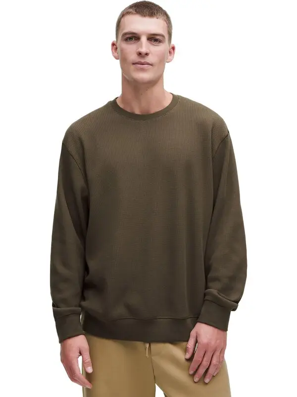 Lululemon Cotton-blend Waffle-knit Long Sleeve - Olive Brown