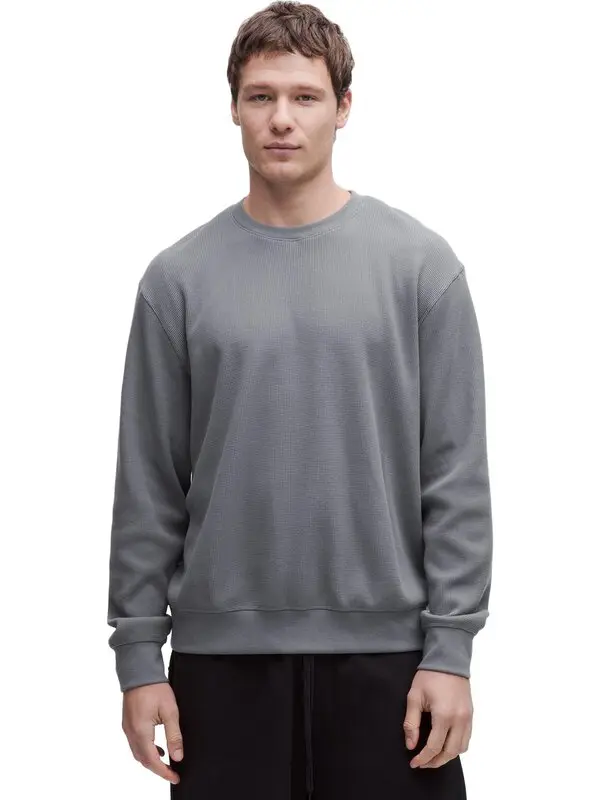 Lululemon Cotton-blend Waffle-knit Long Sleeve - Solar Grey