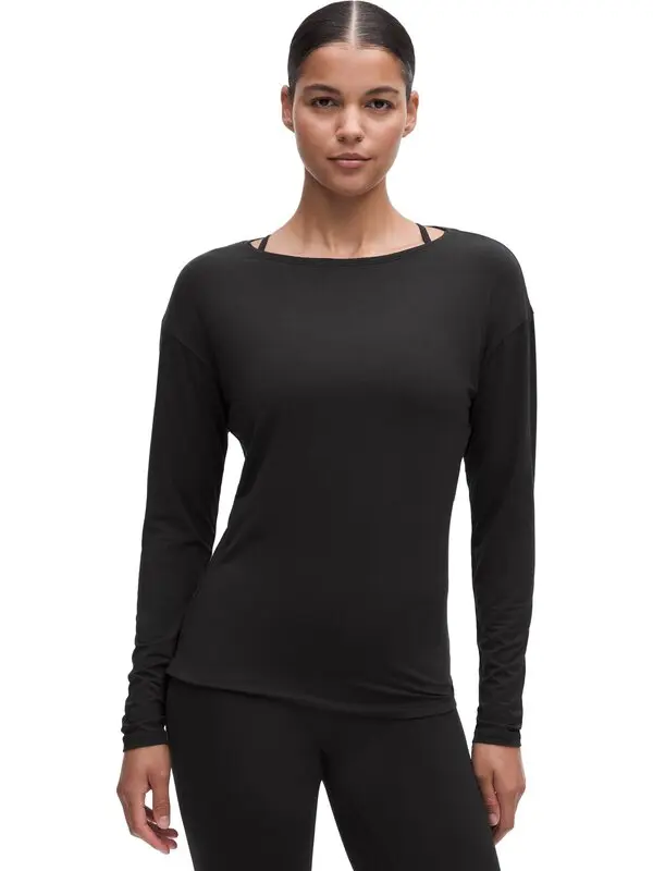 Lululemon Silkyappeal Hip-length Long-sleeve Shirt - Black