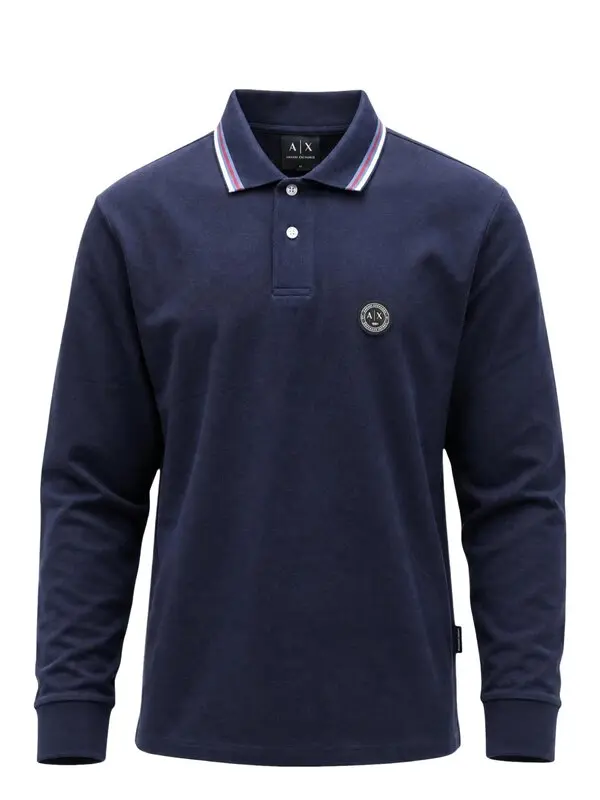 Armani Exchange Long-sleeve Polo Shirt - Black