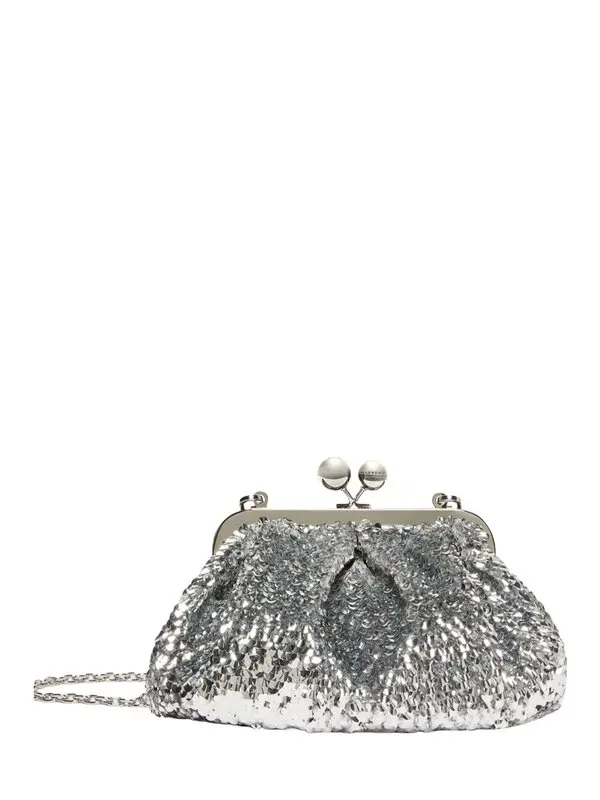 Max Mara Targa Embellished Clutch Bag - Silver