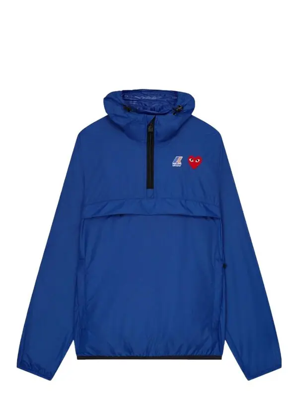 Play Comme Des Garcon Comme Des Garçons Play X K-way Half Zipped Jacket - Blue