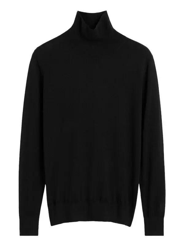 TOTEME Roll-neck Fine-knit Jumper - Black