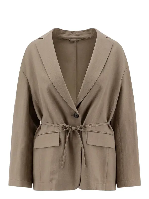 Brunello Cucinelli Viscose And Linen Blend Blazer - Multicolor