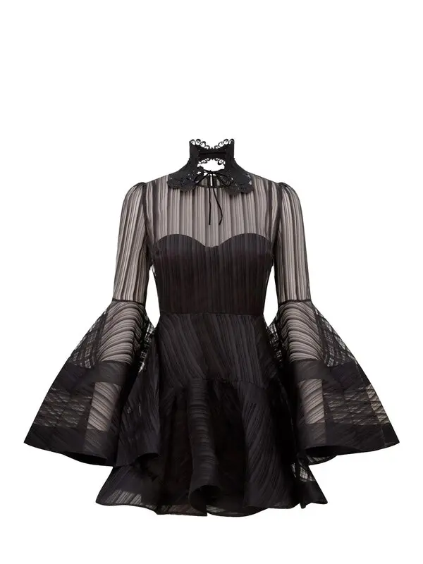Zimmermann Valiant Lantern Mini Dress - Black