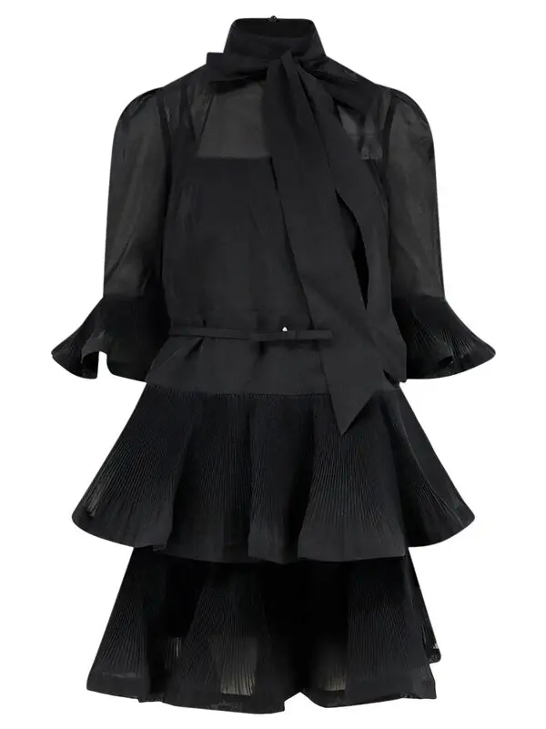 Zimmermann Short Pleated Dress - Black