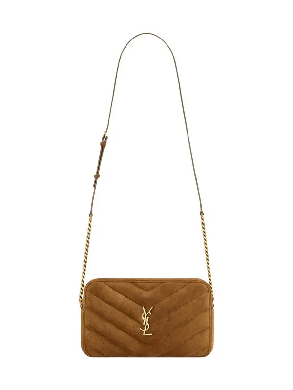 Saint Laurent Loulou Suede Crossbody Bag With Cassandre Logo On The Front - Multicolor