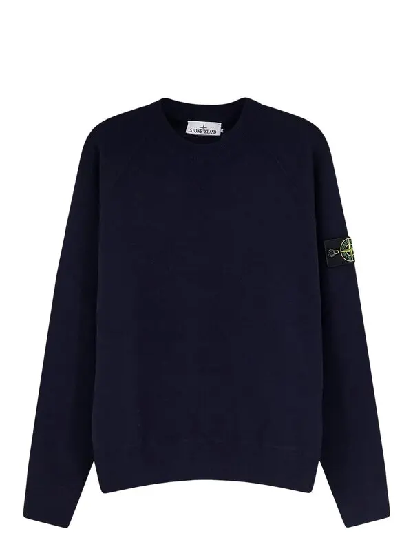 Stone Island Cotton Sweater With Side Logo Patch - Multicolor