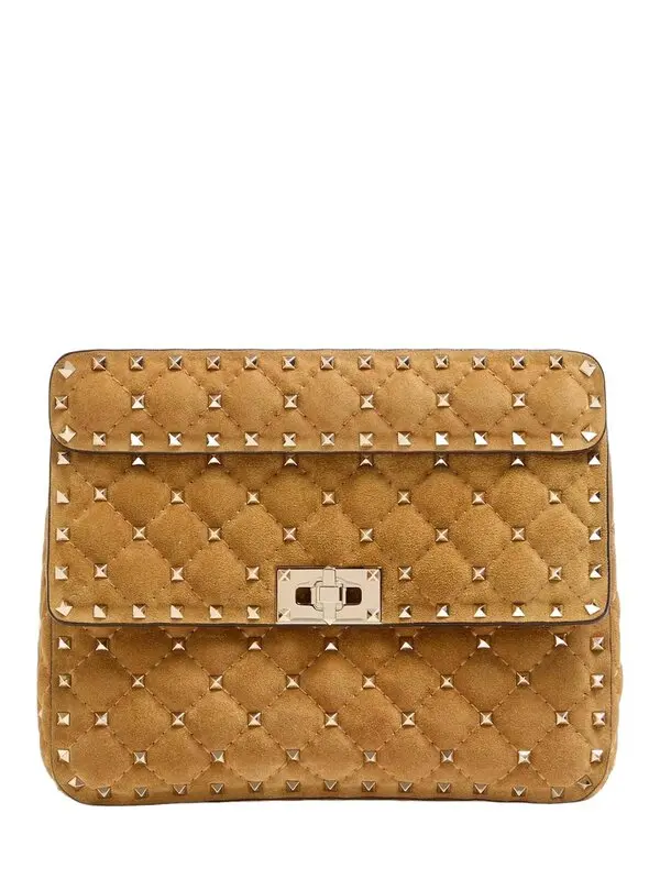 Valentino Garavani Rockstud Spike Suede Crossbody Bag With Iconic All-over Studs - Multicolor