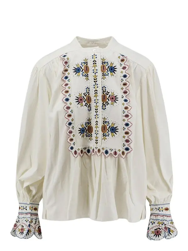 Isabel Marant Étoile Marant Monique Viscose Blend Shirt With Embroidery - Cream