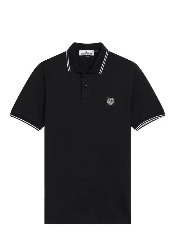 Stone Island Polo Shirt With Compass Patch - Blue