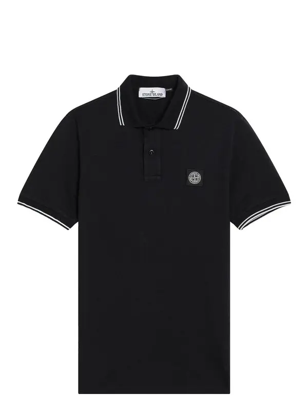 Stone Island Polo Shirt With Compass Patch - Blue