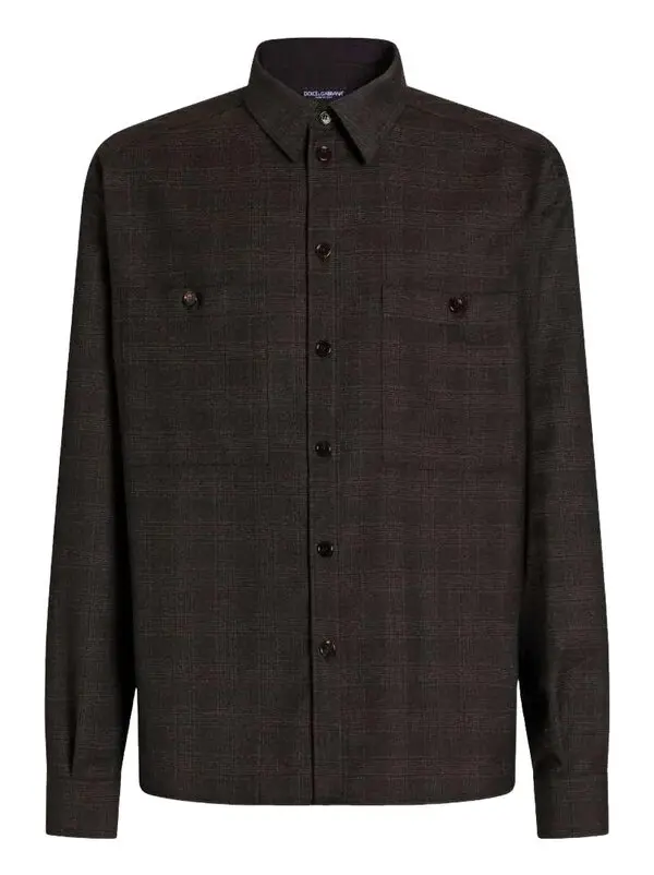 Dolce & Gabbana Glen Plaid Shirt - Brown