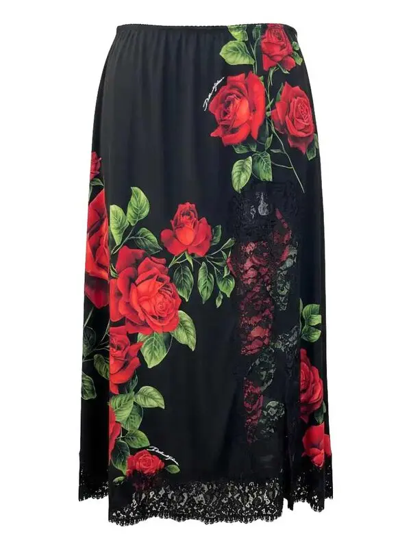 Dolce & Gabbana Printed Skirt - Black