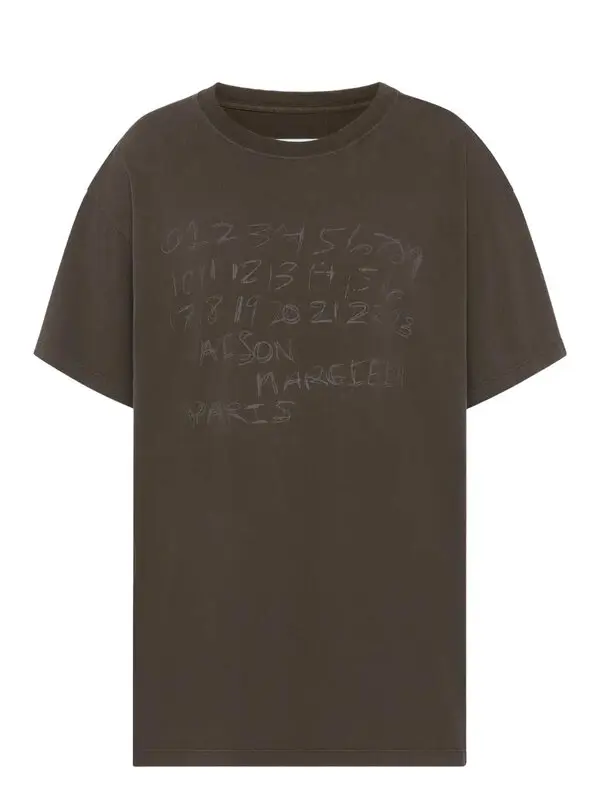 MAISON MARGIELA T-shirt With Number Motif - Brown