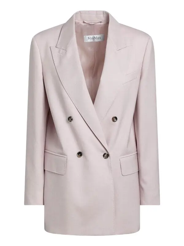 Max Mara Dusty Beige Double-breasted Wool-blend Jacket - Pink