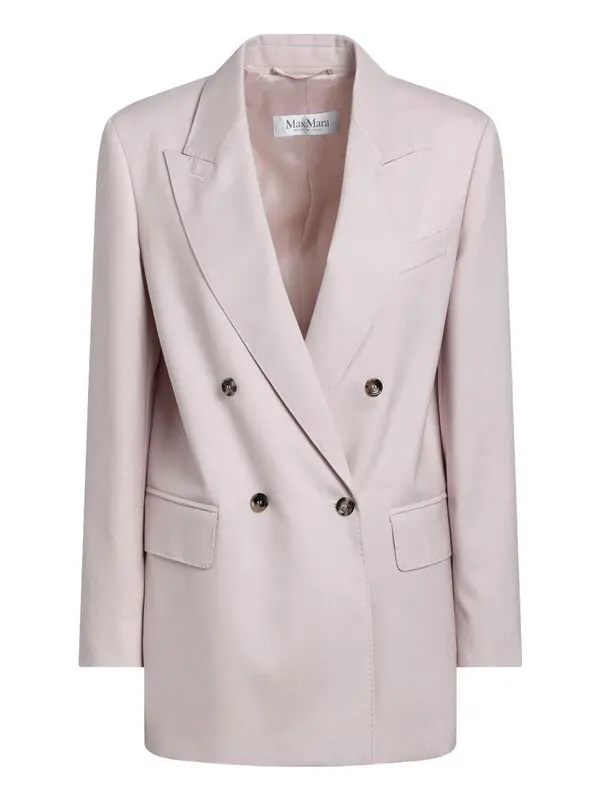 Max Mara Dusty Beige Double-breasted Wool-blend Jacket - Pink