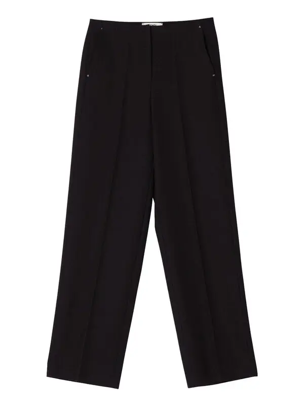 Fendi Dark Grain De Poudre Wool Trousers - Purple