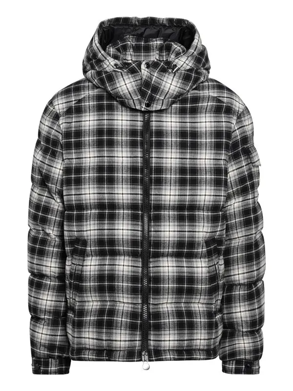 Moncler Ivory Check-pattern Down Jacket - Black