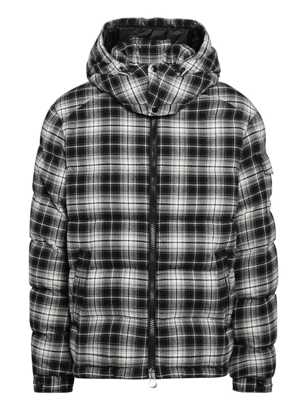 Moncler Ivory Check-pattern Down Jacket - Black