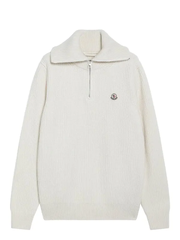 Moncler Ribbed Wool Jumper - Cream