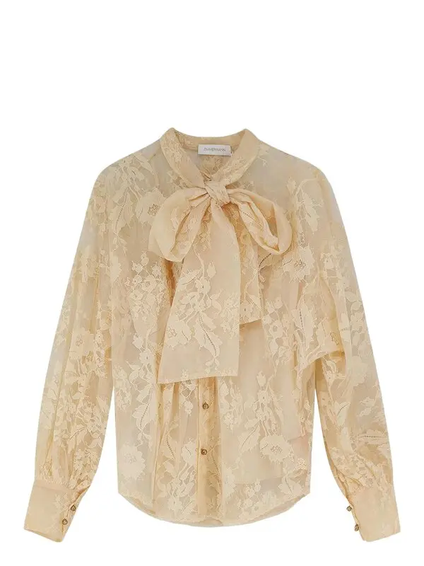 Zimmermann Valiant Lace Shirt - Cream