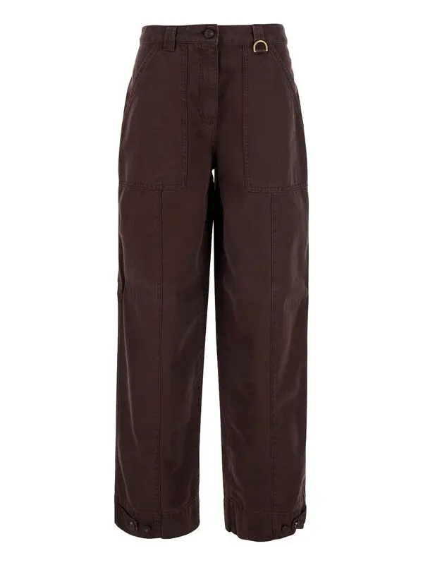 GOLDEN GOOSE Brown Pants With Patch Pockets In Cotton For - Multicolor