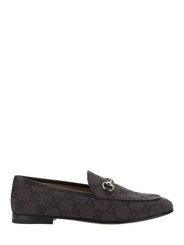 Gucci Jordan' Loafers With Horsebit On The Front In Gg Canvas For - Brown