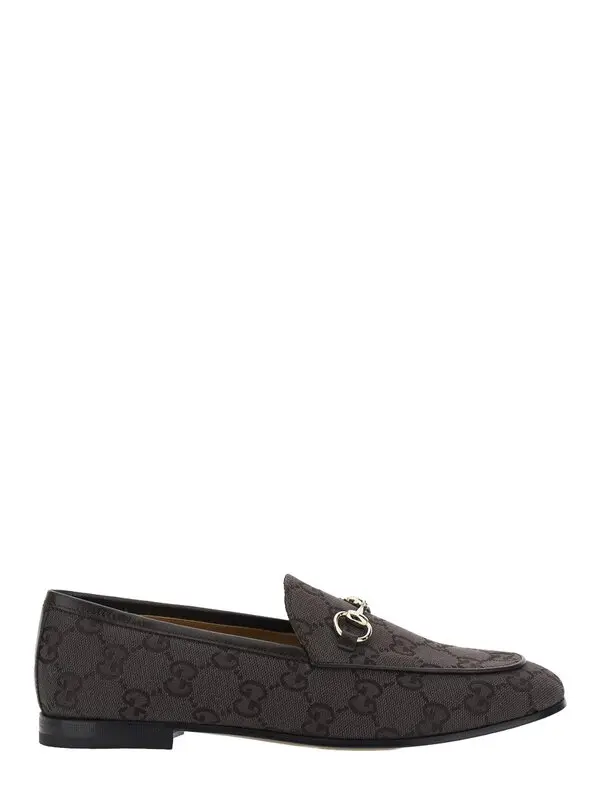 Gucci Jordan' Loafers With Horsebit On The Front In Gg Canvas For - Brown