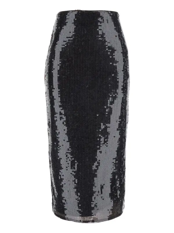ROTATE BY BIRGER CHRISTENSEN Brown Pencil Skirt With All-over Sequins In Tech Fabric For - Multicolor